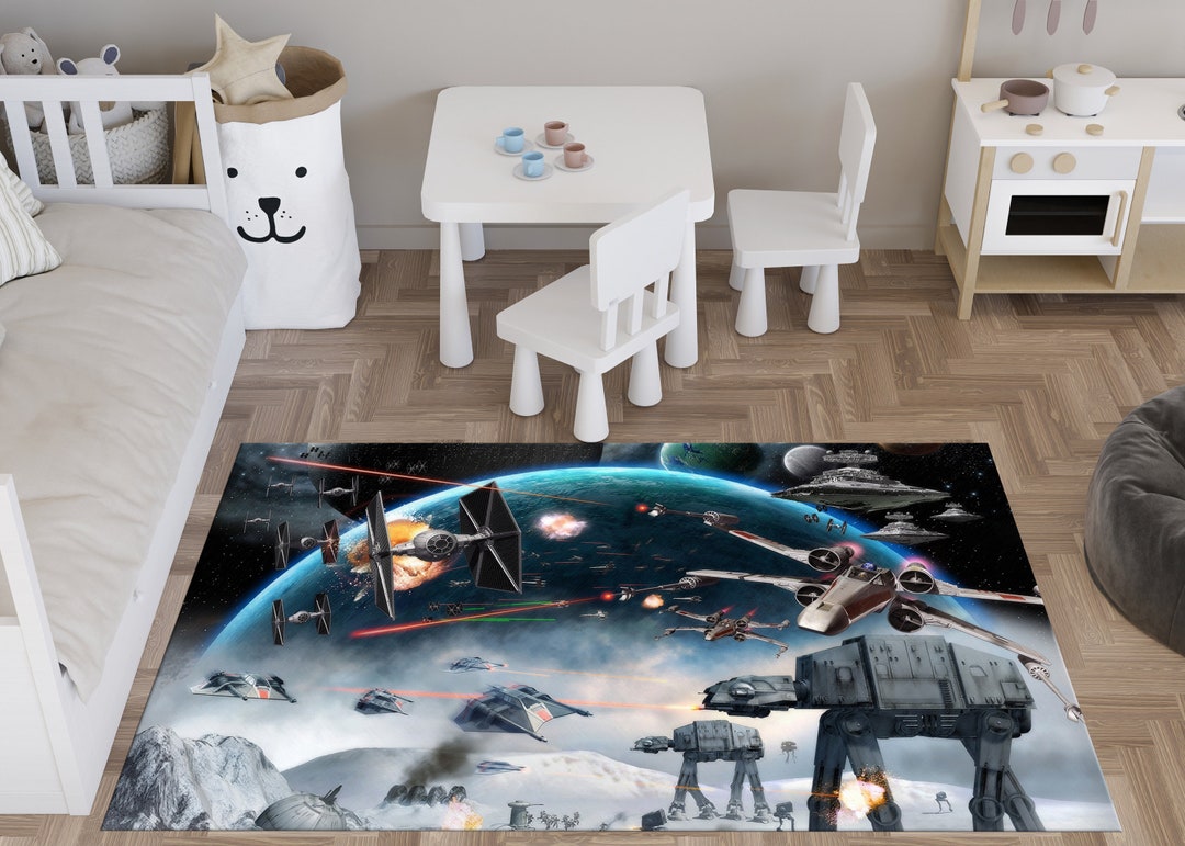 Star Wars Space Battle Rug, Movie Rug, Abstract Space Rug, Modern Rug ...