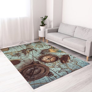 Antique World Map Rugs, Compass Rugs, Vintage World Map Rugs, Map Rugs ...