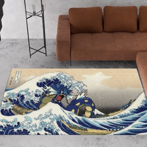 The Great Wave Rug, Wave off Kanagawa Rugs, Japanese Rug, Reproduction ...