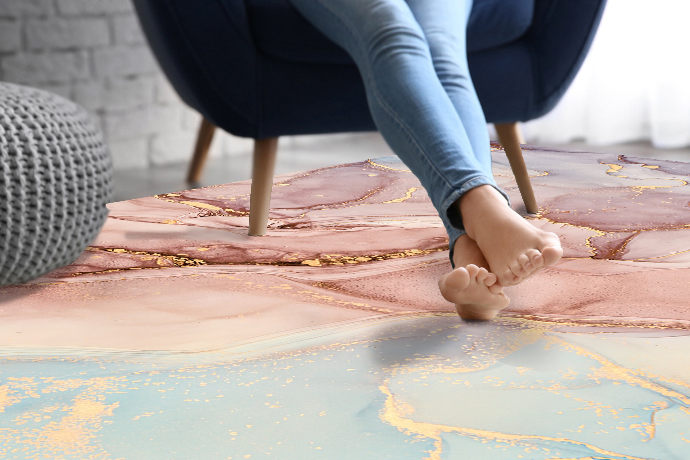 Pink Marble Rugs, Shimmery Rugs, Gold Marble Rug, Alcohol Ink Rug, Gift ...