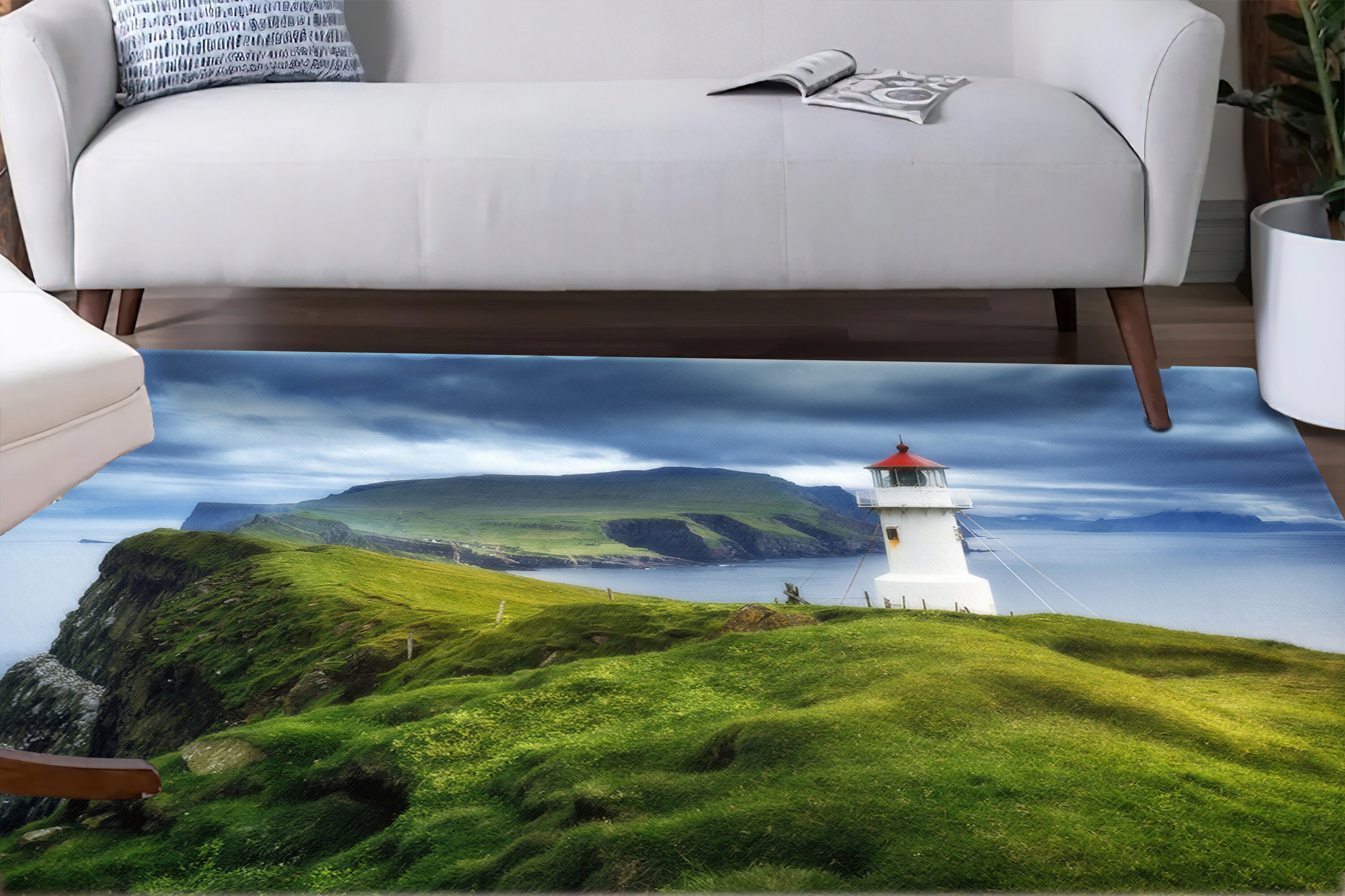 Mykines Lighthouse Faroe Islands Rug Sea View Rugs Faroe - Etsy