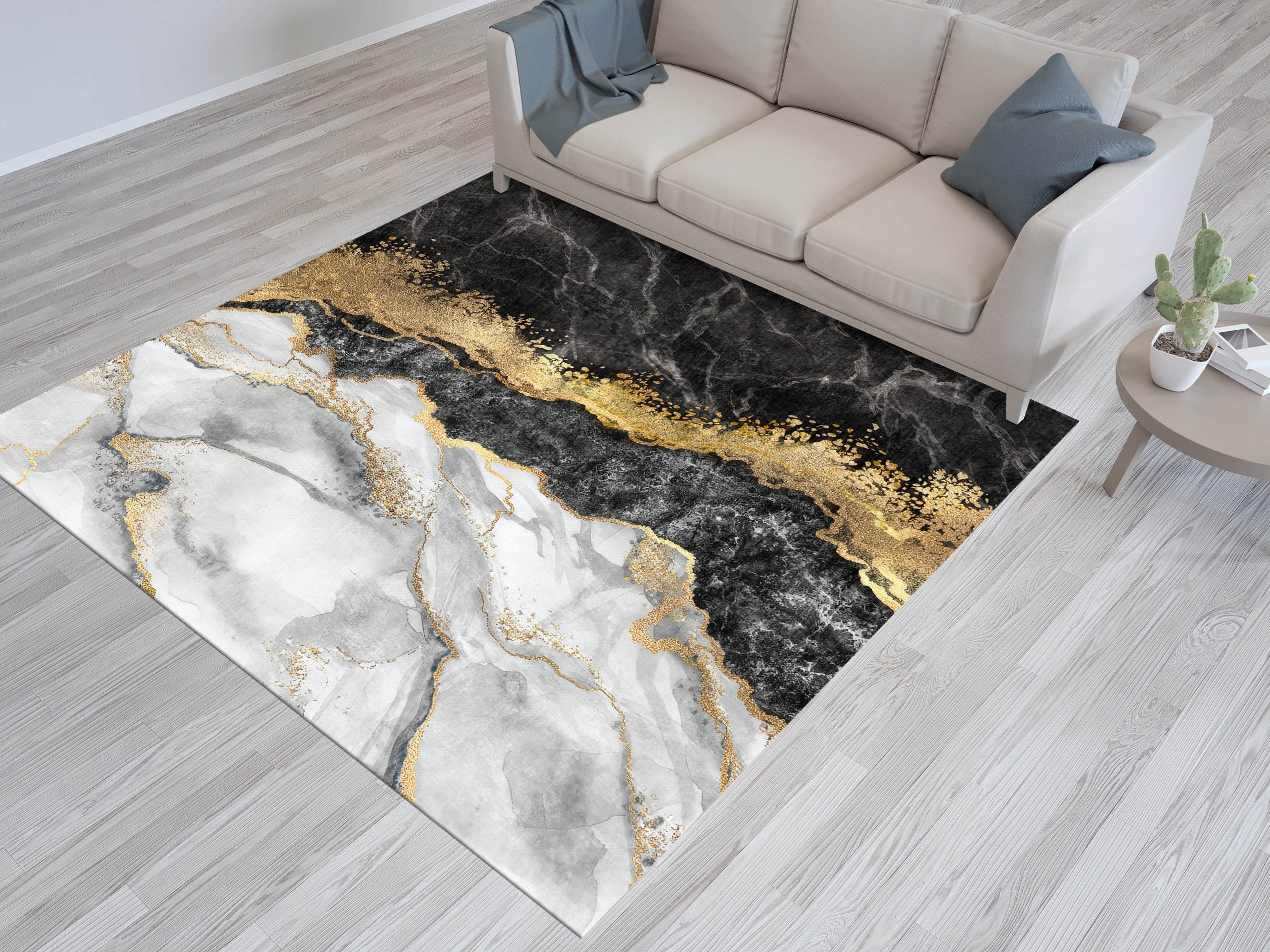 Black Marble Rug Gold Marble Rug Luxury Marble Rug Marble - Etsy