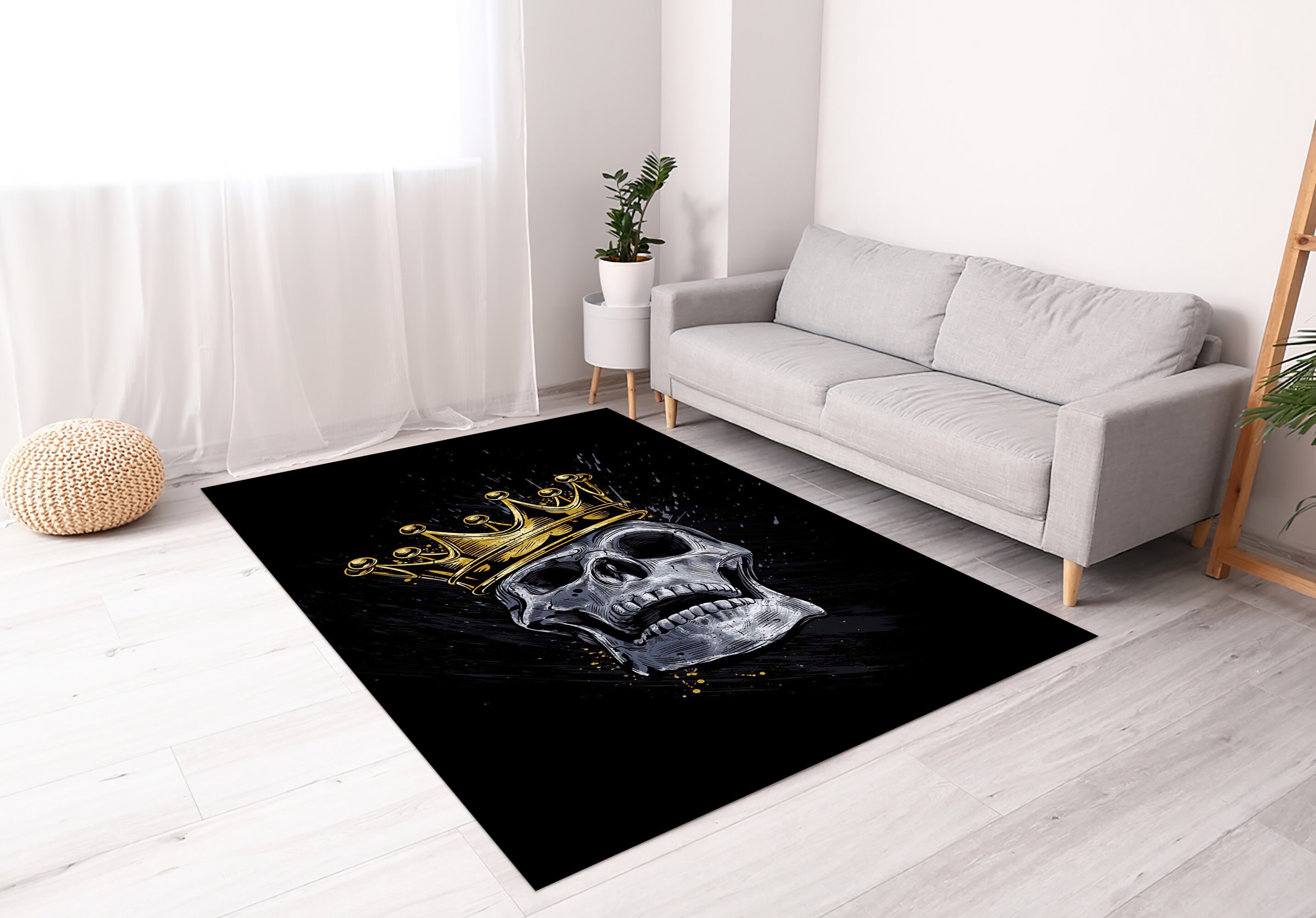 Skull King Rugs, Skull Rug, Trendy Rug, Modern Rug, Easy to Clean Rug ...