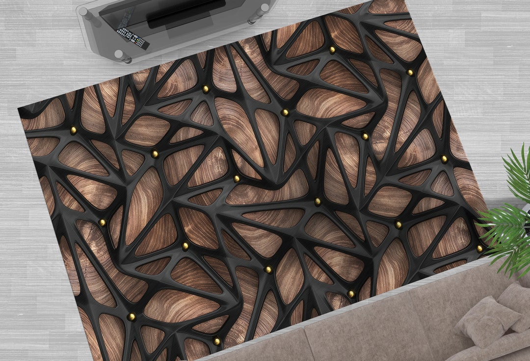 Abstract 3d Effect Rugs, Abstract Wood Rug, Wood Texture Rugs, Modern ...