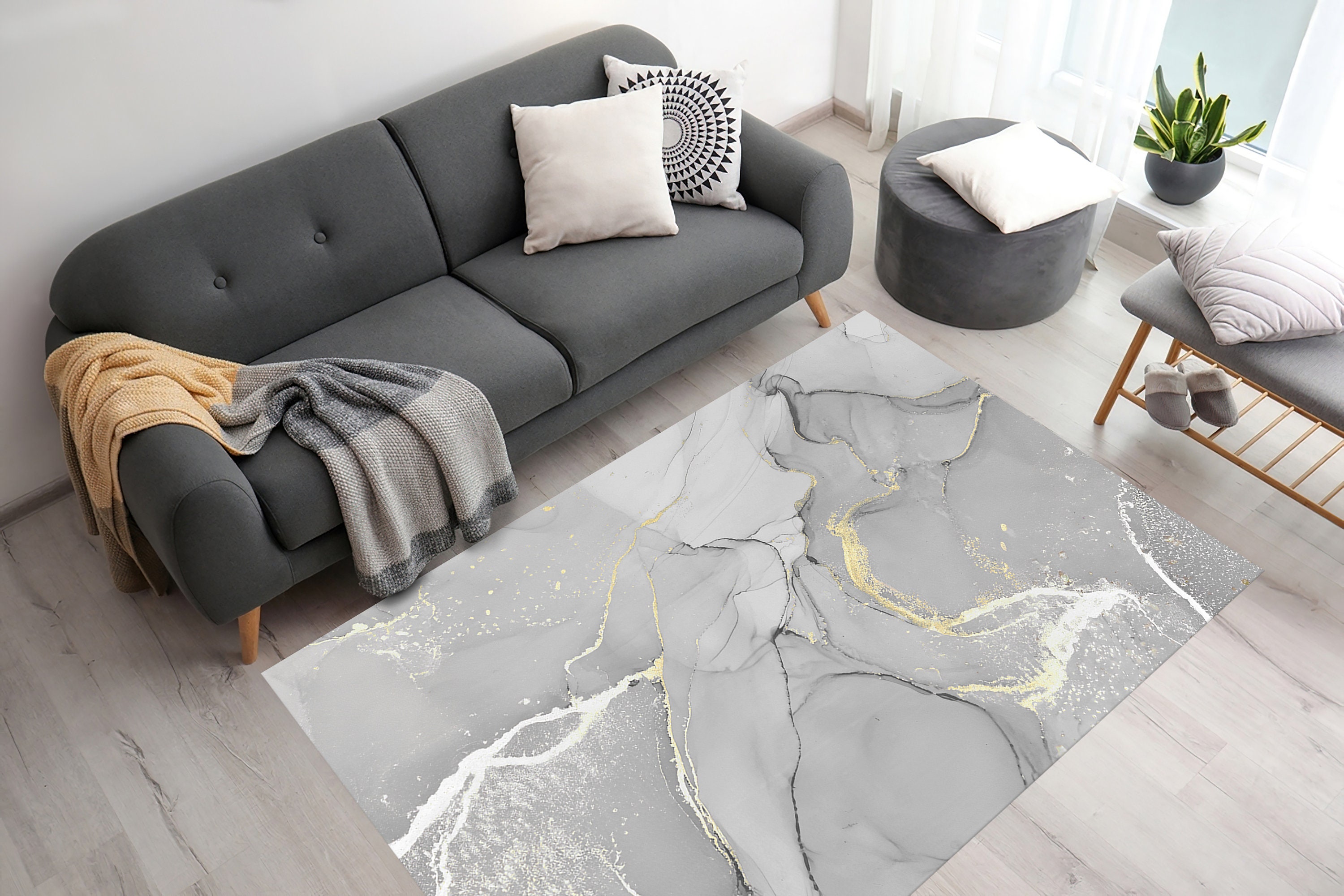 Gray and Gold Marble Rug, Modern Marble Rugs, Gold Marble Rugs, Alcohol ...