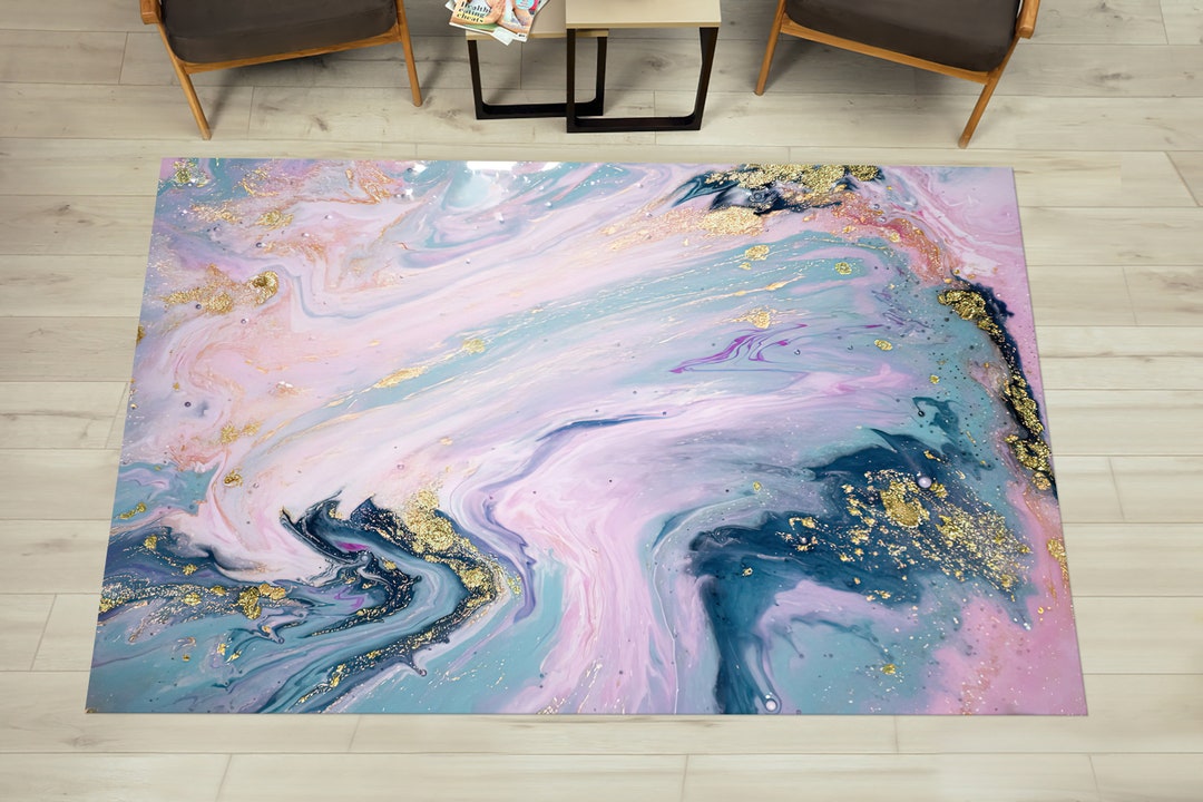 Pink Marble Rug, Modern Marble Rug, Soft Tones Rug, Modern Rug, Bath ...