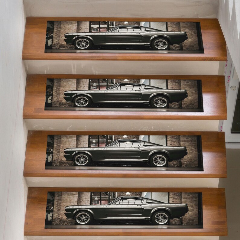 The Ford Mustang Rug, Retro Car Rug, Classic Car Rugs, Car Step Rugs ...