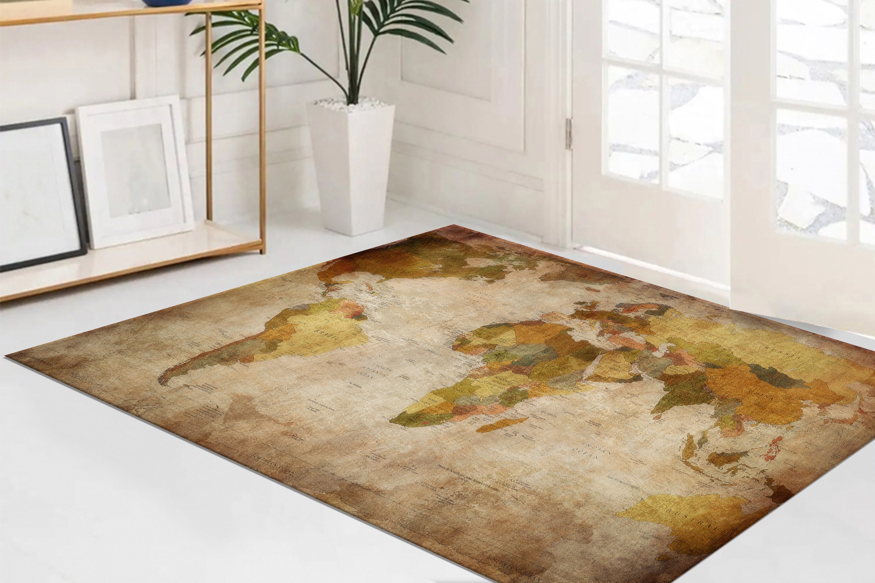 World Map Rug Large World Map Rug World Atlas Rug Map Rug - Etsy Australia