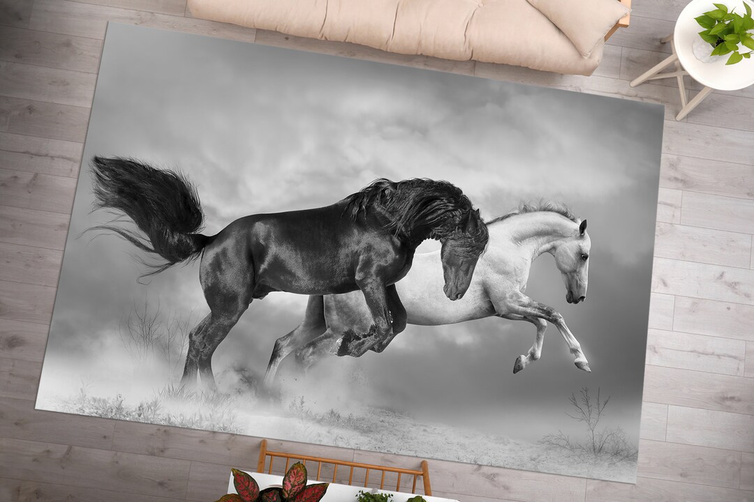 Running Horses Rug, Horse Lover Gift Rugs, Horse Rug, Animal Rug, Entry ...