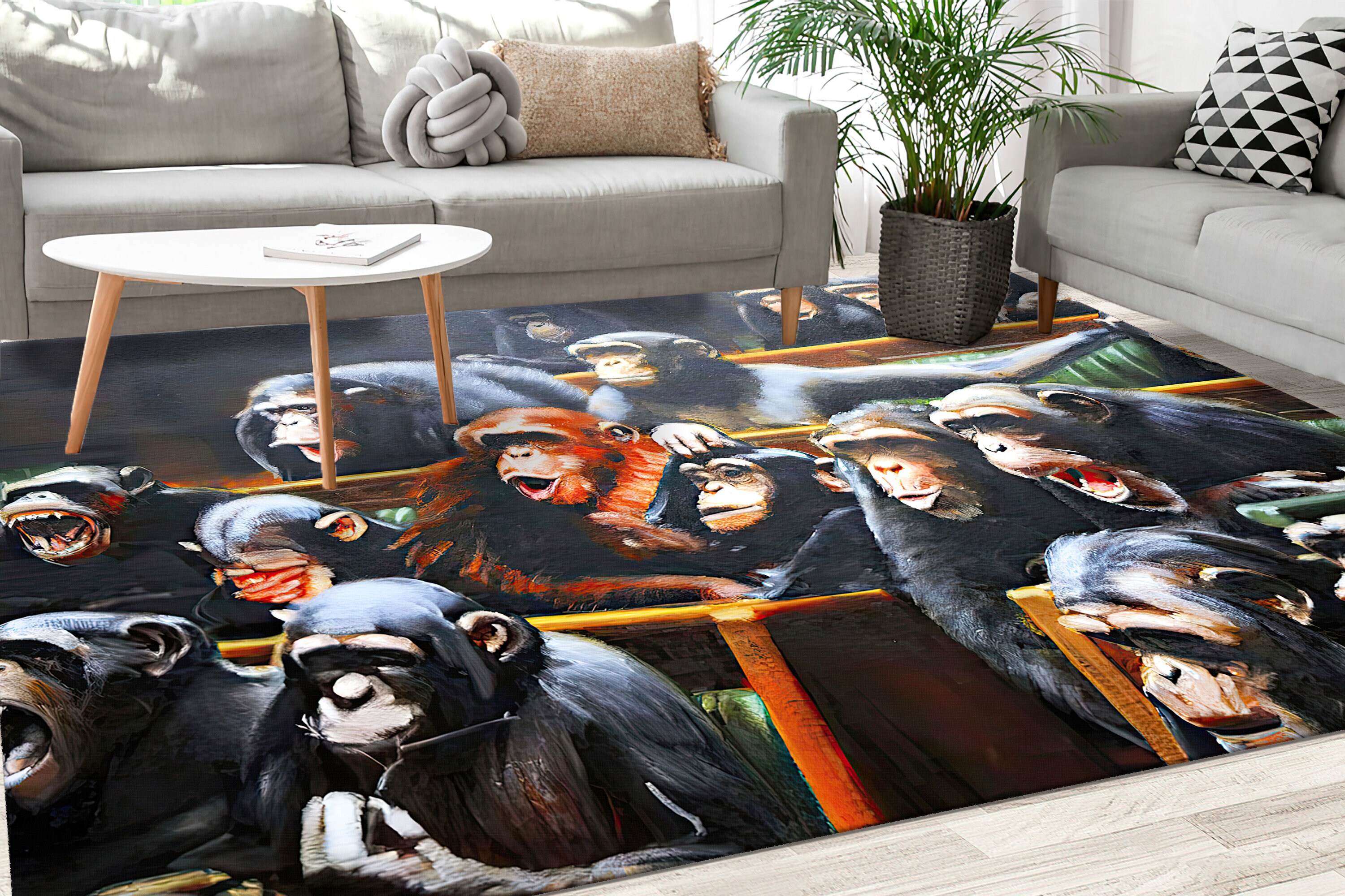 Monkeys Parliament Rug, Monkey Rug, Banksy Rug, Street Rug, Gift Rug ...