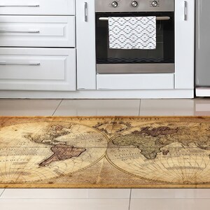 Brown Map Rug, Vintage World Map Rugs, Old Map Rug, Map Rug, Customs ...