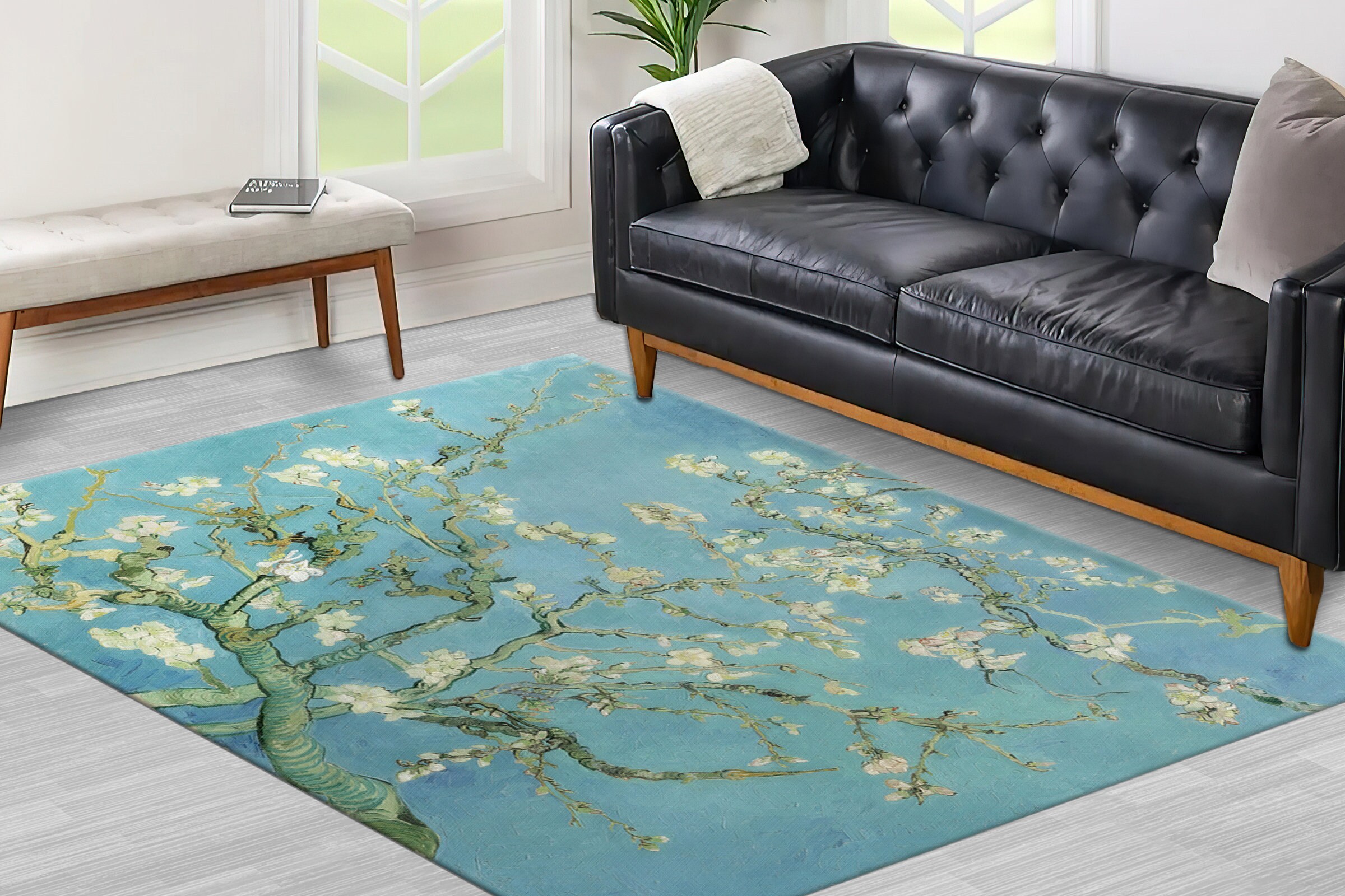 The Blossoming Almond Tree Rugs, Botanical Rugs, Van Gogh Rugs, Famous ...
