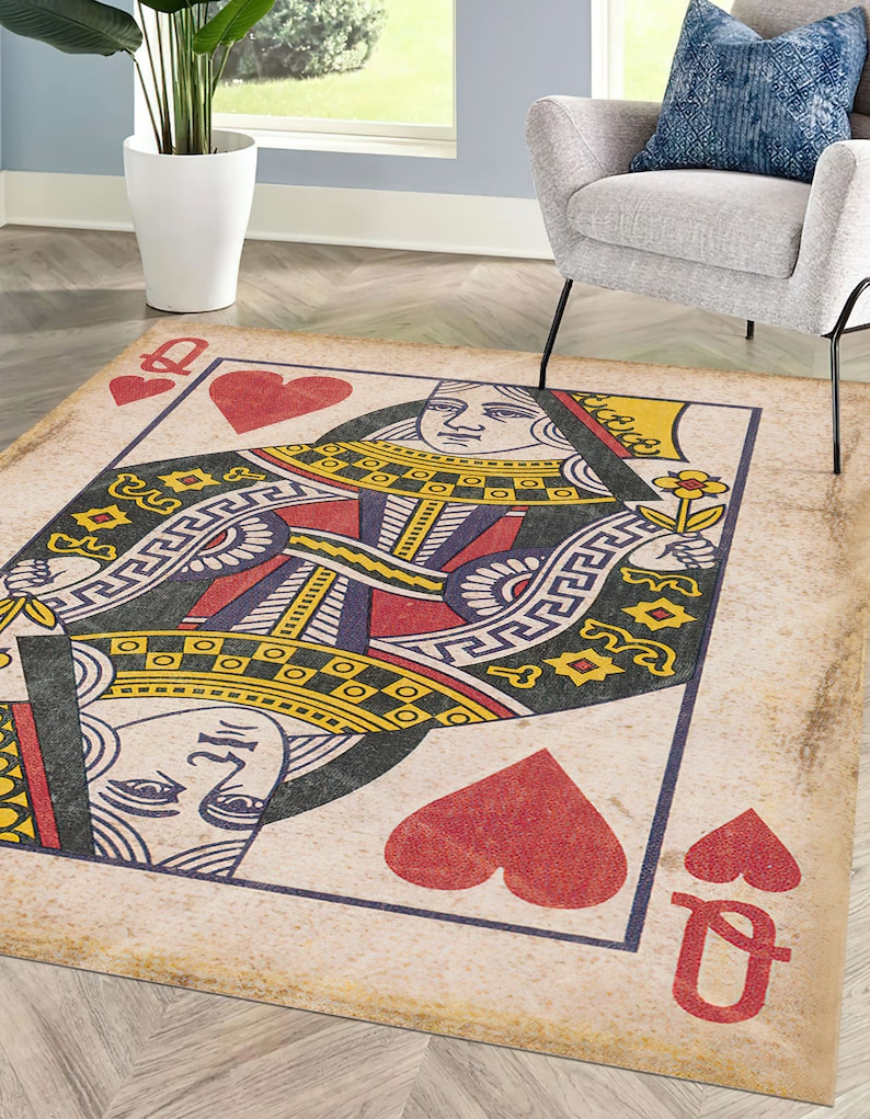 Playing Card Queen Rugs Queen Rug Card Rugs Modern Rugs - Etsy
