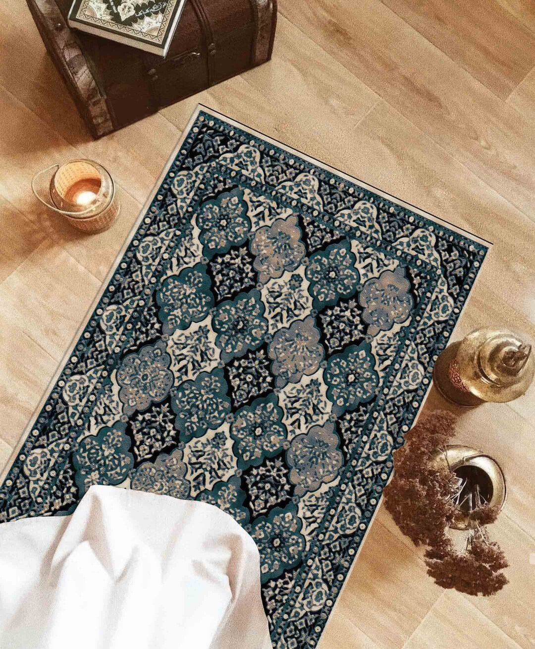 Blue Prayer Rug, Beige Prayer Rug, Worship Rug, Islamic Rug, Spiritual ...