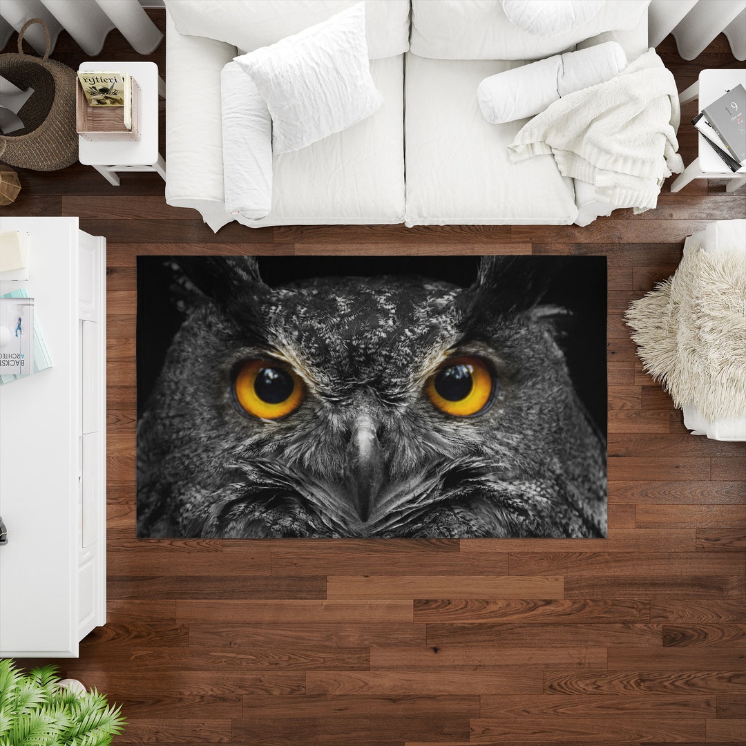 Owl Rugs, Black and White Rug, Loft Rug, Animal Rug, Dining Room Rug ...