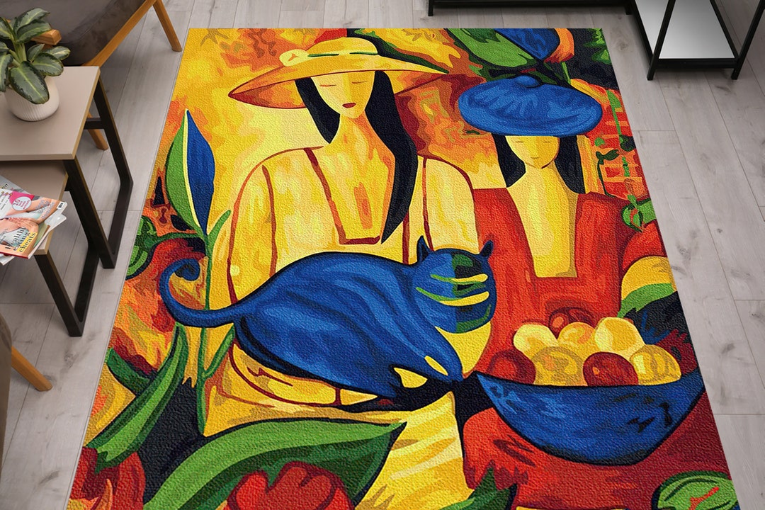 Picasso Women Rug, Cat Rug, Abstract Woman Rug, Pablo Picasso Rug ...