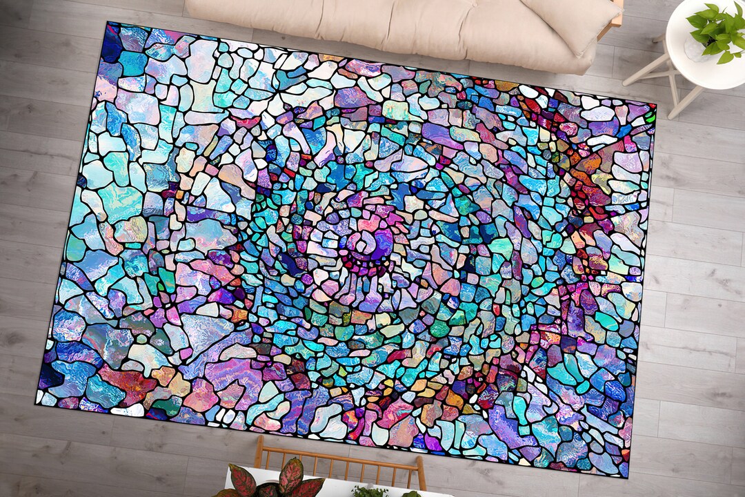 Stained Glass Rugs Colorful Rugs Spirituality Rugs Modern - Etsy