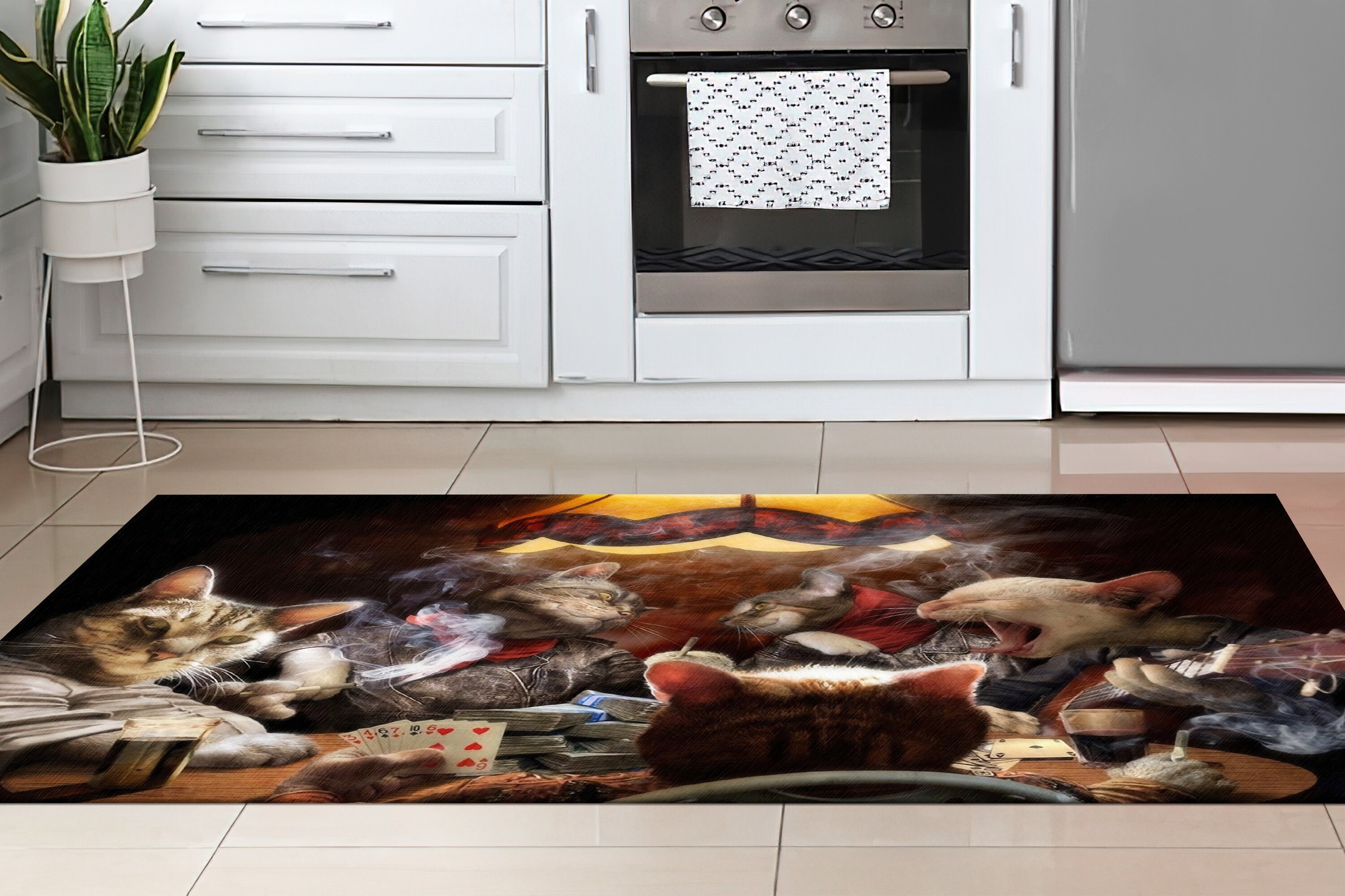 Cats With Playing Cards Rugs Animal Rugs Cats Rugs Modern - Etsy