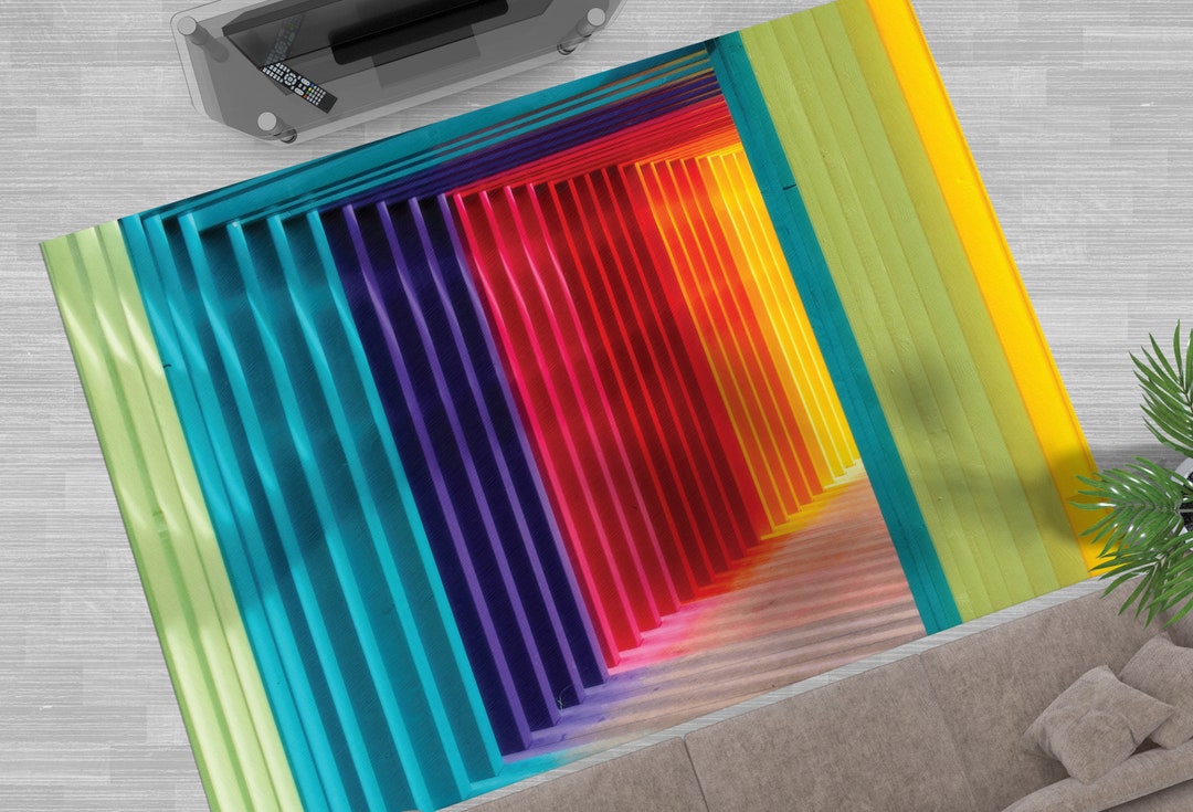 Colorful 3d Effect Rugs, Hypnotic Rugs, Colorful Rug, Modern Rugs ...