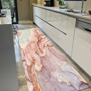 Pink Marble Rugs, Shimmery Rugs, Gold Marble Rug, Alcohol Ink Rug, Gift ...