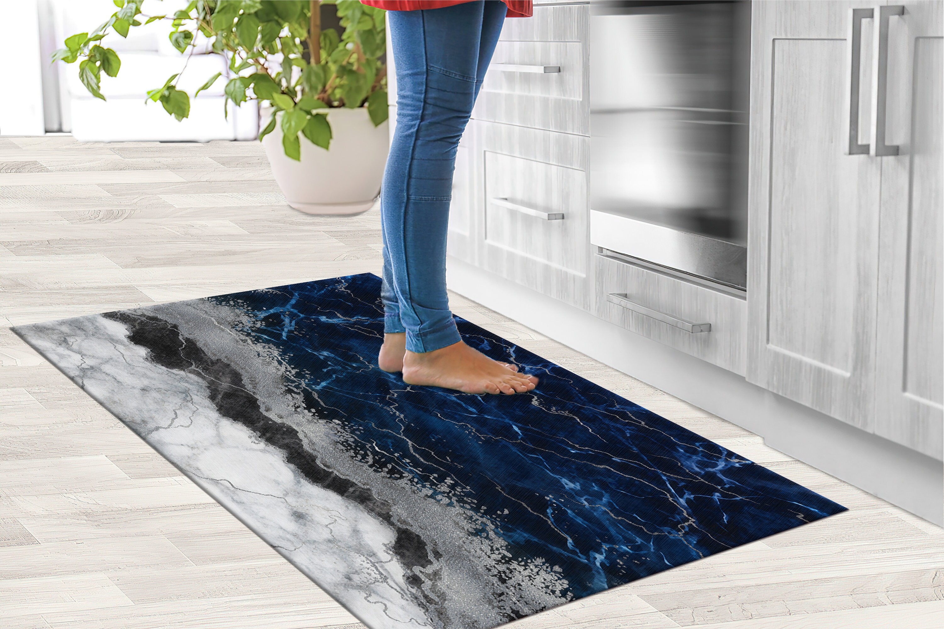 Blue Rug Silver Marble Rug Luxury Decor Blue and Silver - Etsy