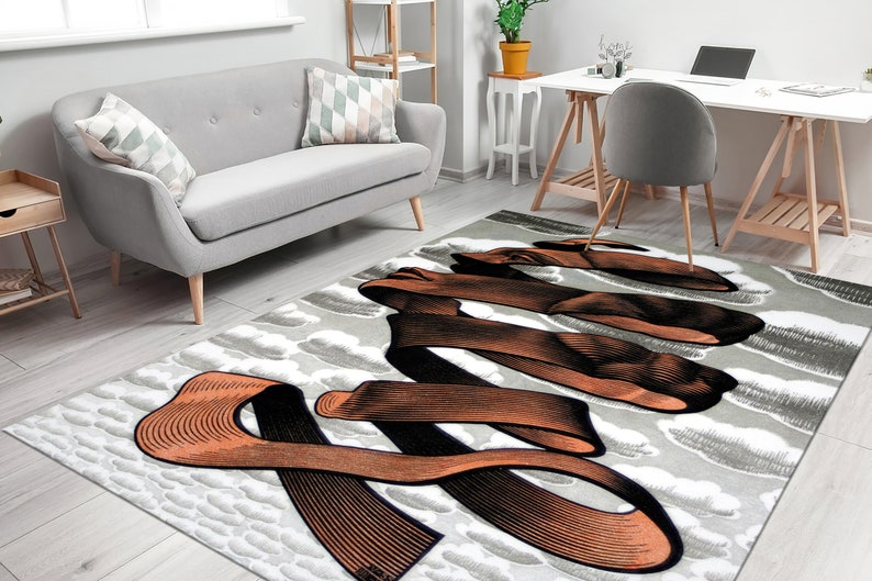 Rind by MC Escher Rugs, Abstract Face Rug, Human Face Rug, Modern Rugs ...