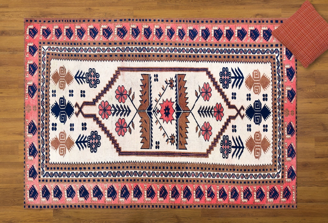 Vintage Style Rug, Pink Rugs, Aztec Rugs, Moroccan Design Rugs, Turkish ...