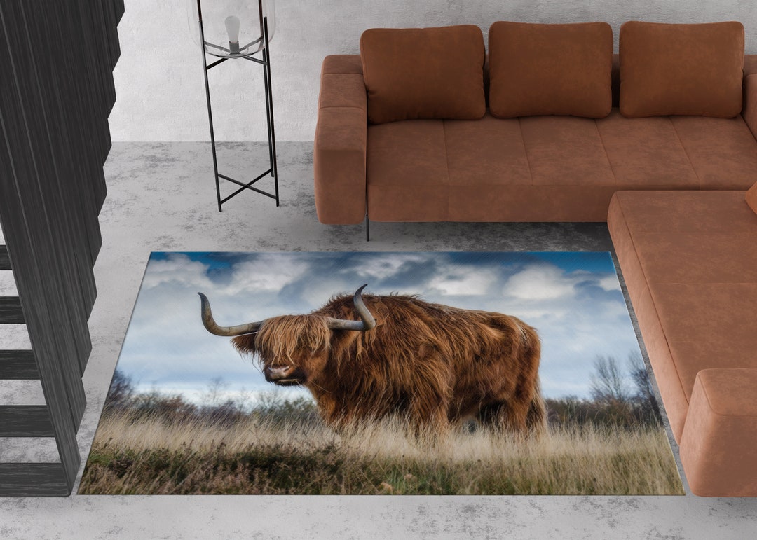 Bull Rug, Scottish Highland Rugs, Wild Bull Rug, Animal Rugs, Classic ...