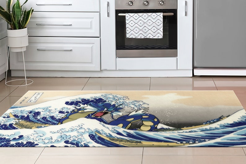 The Great Wave Rug, Wave off Kanagawa Rugs, Japanese Rug, Reproduction ...