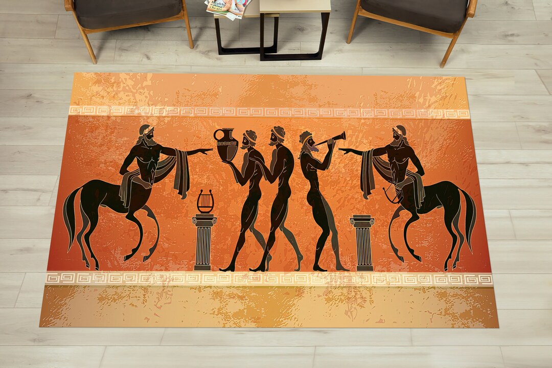 Greek Mythology Rug, Ancient Greece Rug, Illustrations Rugs, Modern Rug ...