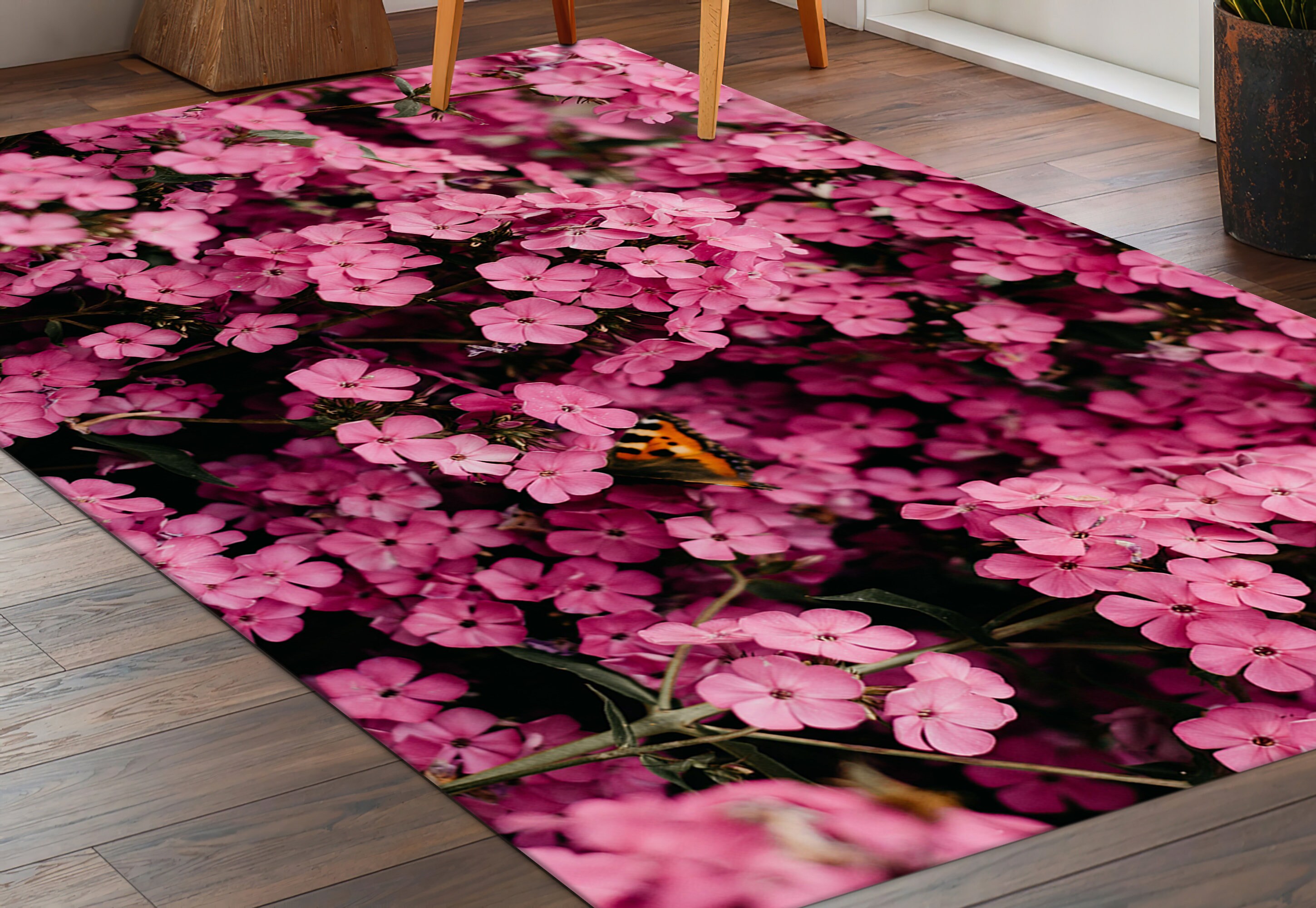 Pink Flowers Rug, Pink Rug, Flower Lover Gift Rug, Flower Rug, Small ...