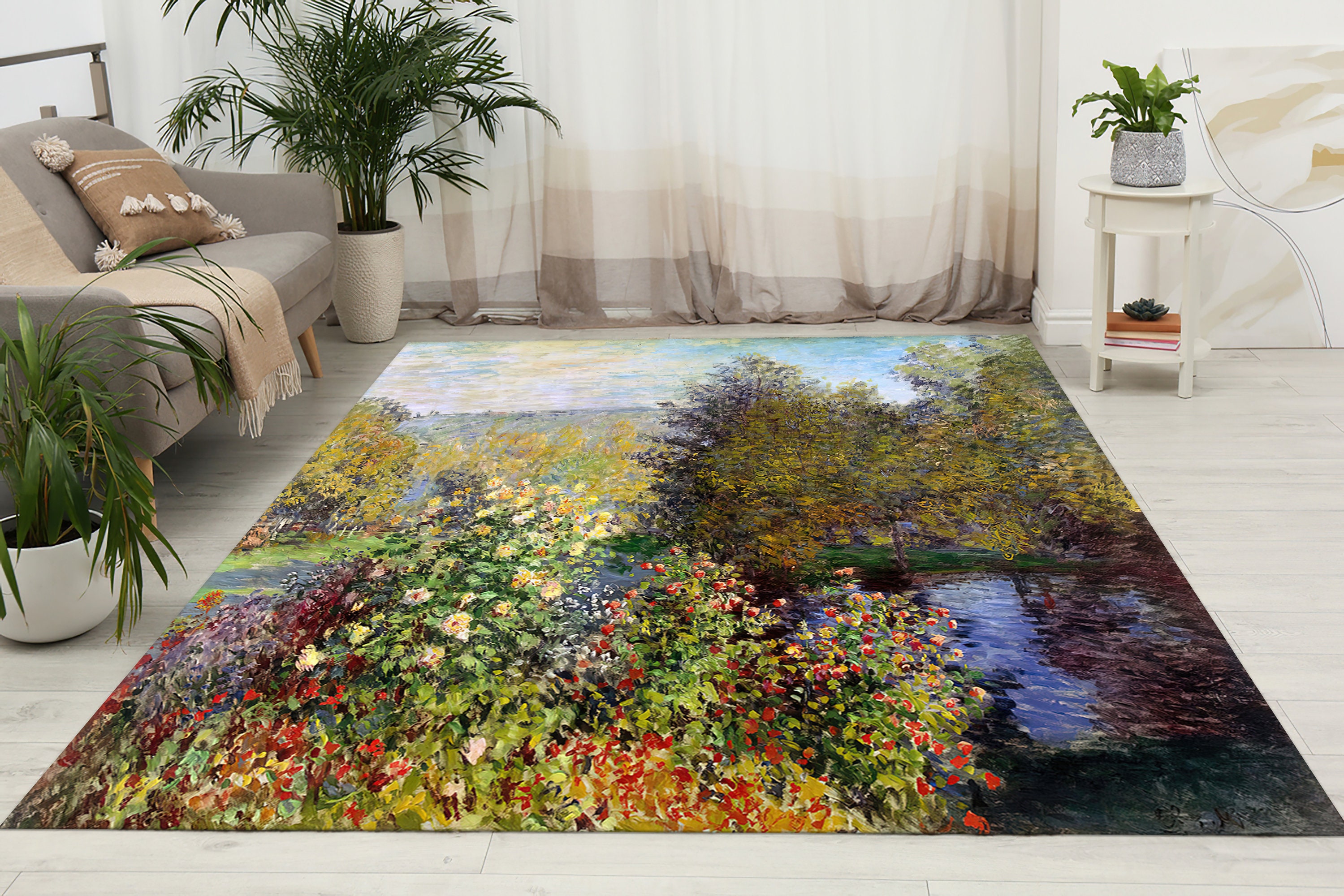 Claude Monet Rug, Corner of the Garden Rug, Montgeron Rug, Abstract ...