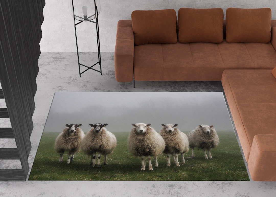 Sheep Rug, Farm Rug, Farmhouse Rug, Animal Rug, Personalized Rug ...