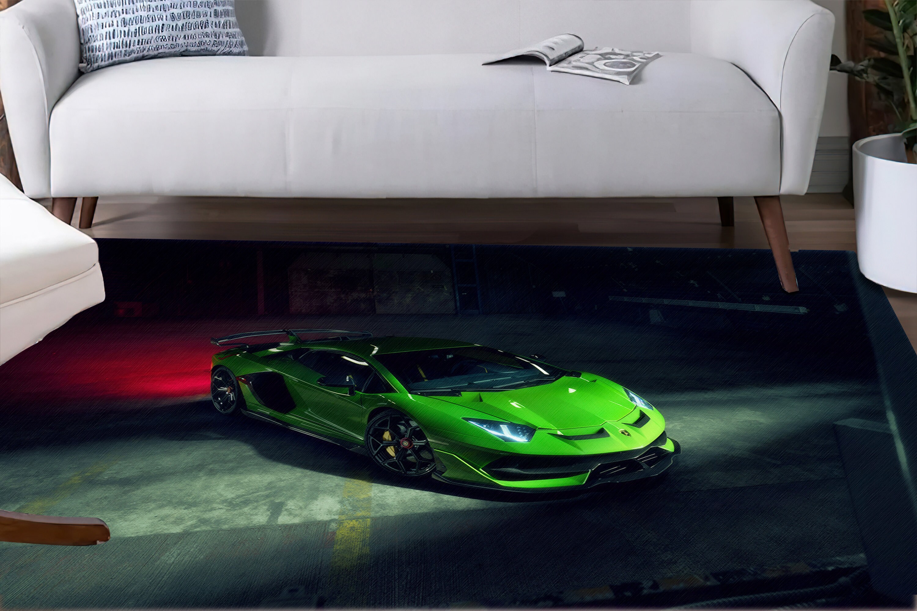 Lamborghini Adventador Rugs, Man Cave Rug, Luxury Car Rugs, Garage Rugs ...
