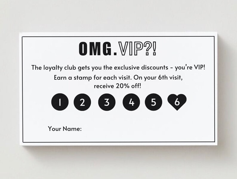 Loyalty Card Template Editable Printable DIY Template Canva Template - Etsy