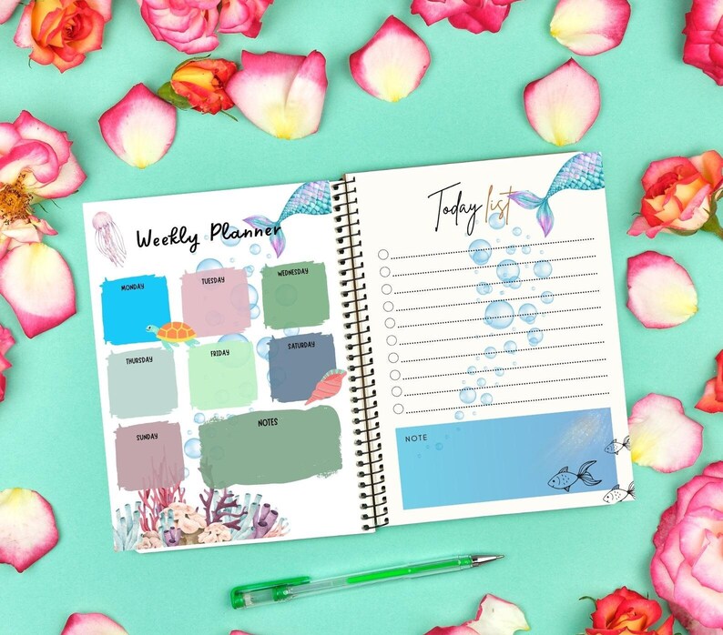 Printable Planner Digital Planner Mermaid Planner Habit - Etsy
