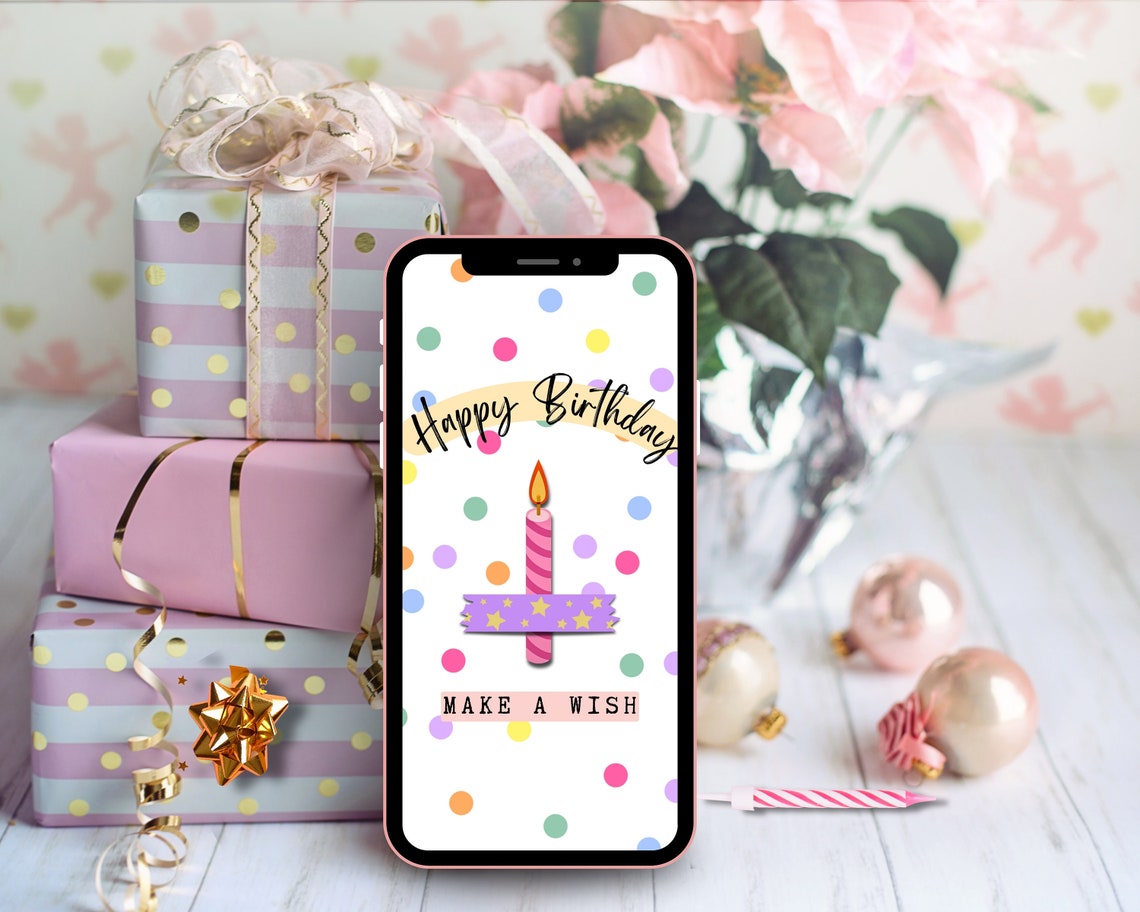 Digital Animated Birthday Card, Digital Happy Birthday Card, Electronic ...