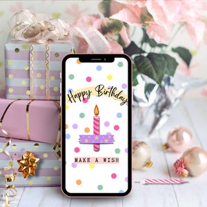 Digital Animated Birthday Card, Digital Happy Birthday Card, Electronic ...