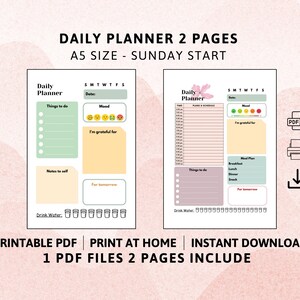 Personalized Daily Planner,printable A5 Size,minimalist Daily Planner ...