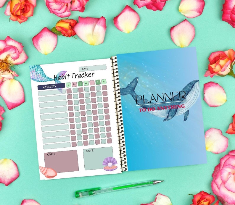 Printable Planner Digital Planner Mermaid Planner Habit - Etsy