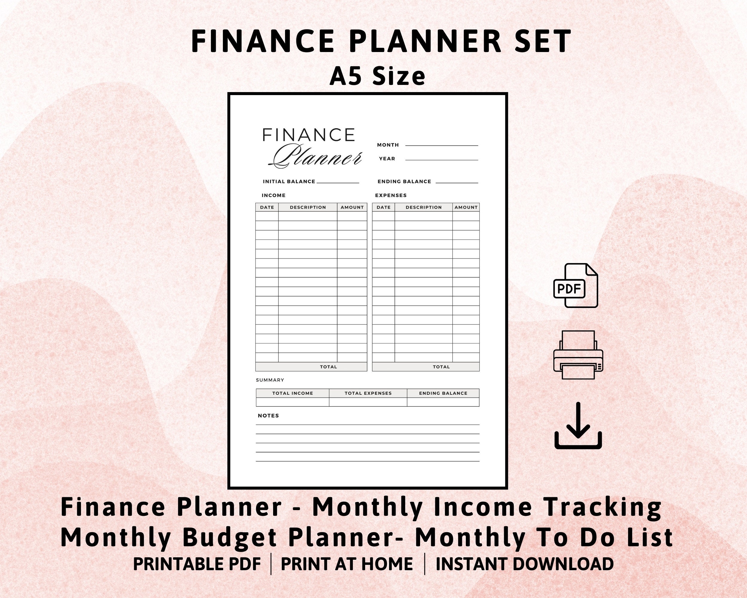 Financial Planner, Printable Budget Planner, Printable Finance Planner ...