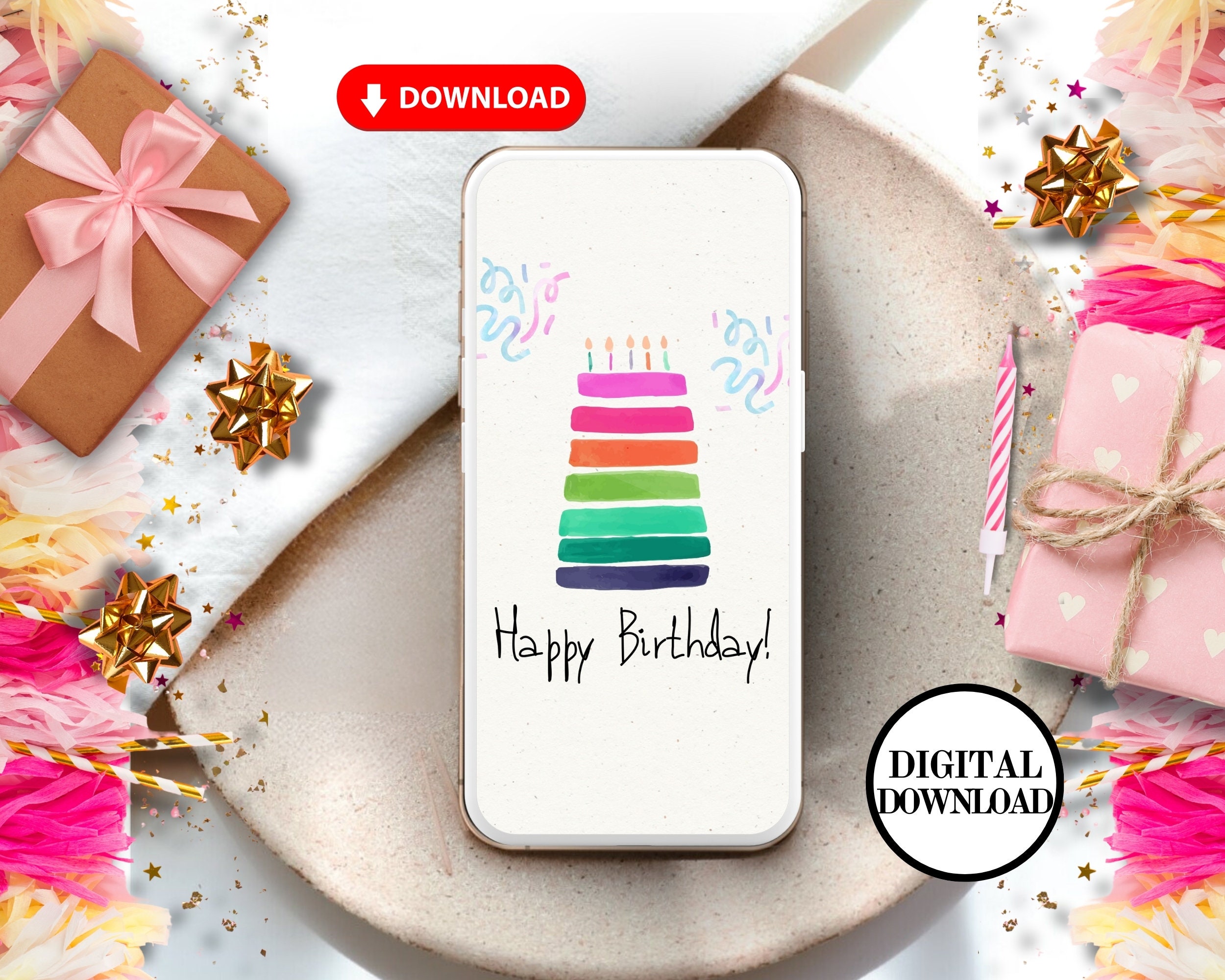 Digital Animated Birthday Card, Digital Happy Birthday Card, Electronic ...