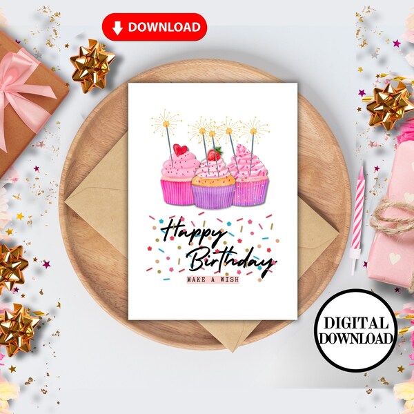Digital Animated Birthday Card, Digital Happy Birthday Card, Electronic ...