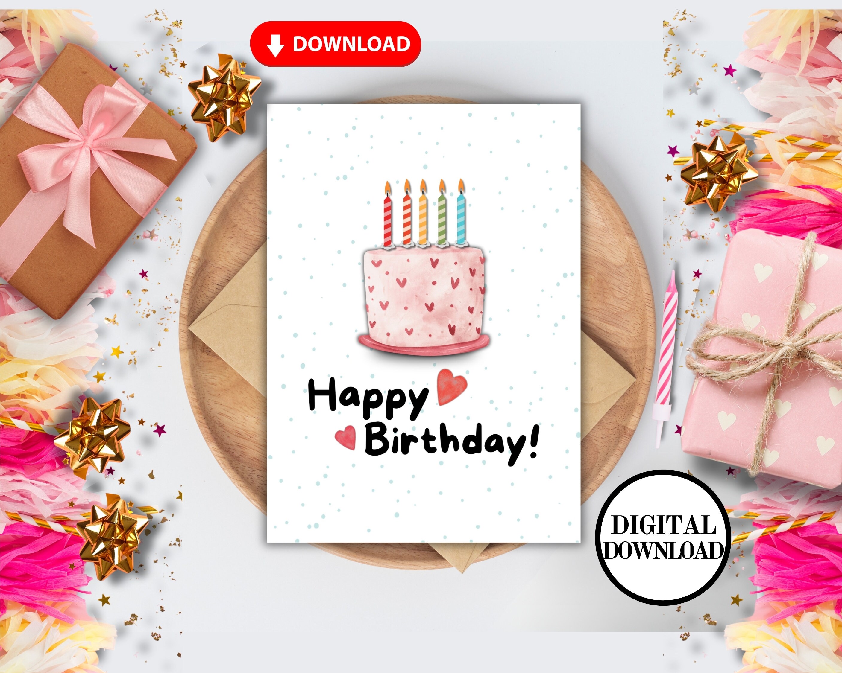 Printable Birthday Card, Personalized Birthday Card, Downloadable ...