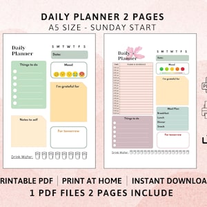 Personalized Daily Planner,printable A5 Size,minimalist Daily Planner ...