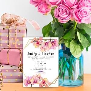 Orchid Wedding Invitation Set Template, Orchid, Orchid Wedding ...