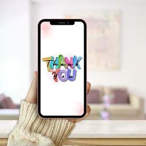 Digital Download Thank You Card, Colorfully Digital E-card, Digital ...