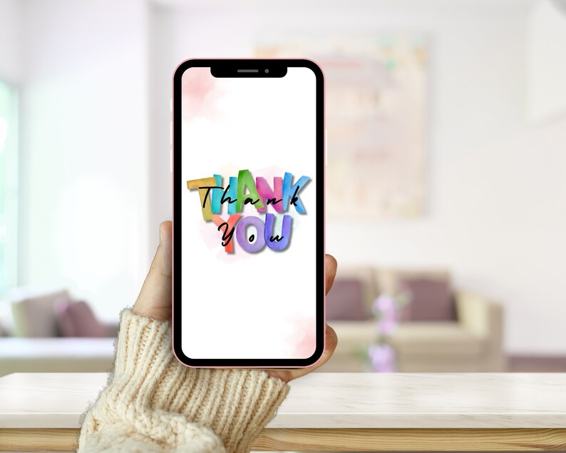 Digital Download Thank You Card, Colorfully Digital E-card, Digital ...