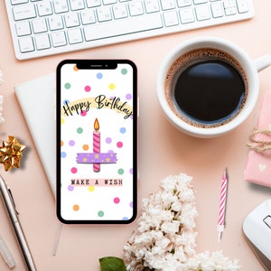 Digital Animated Birthday Card, Digital Happy Birthday Card, Electronic ...