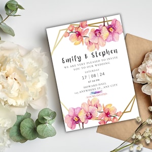 Orchid Wedding Invitation Set Template, Orchid, Orchid Wedding ...